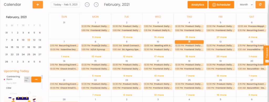 Calendar - InsuredMine CRM | Optimize and Grow Your Insurance Agency