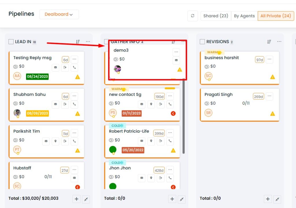 Sort Deal cards within Stage - InsuredMine CRM | Optimize and Grow Your Insurance Agency