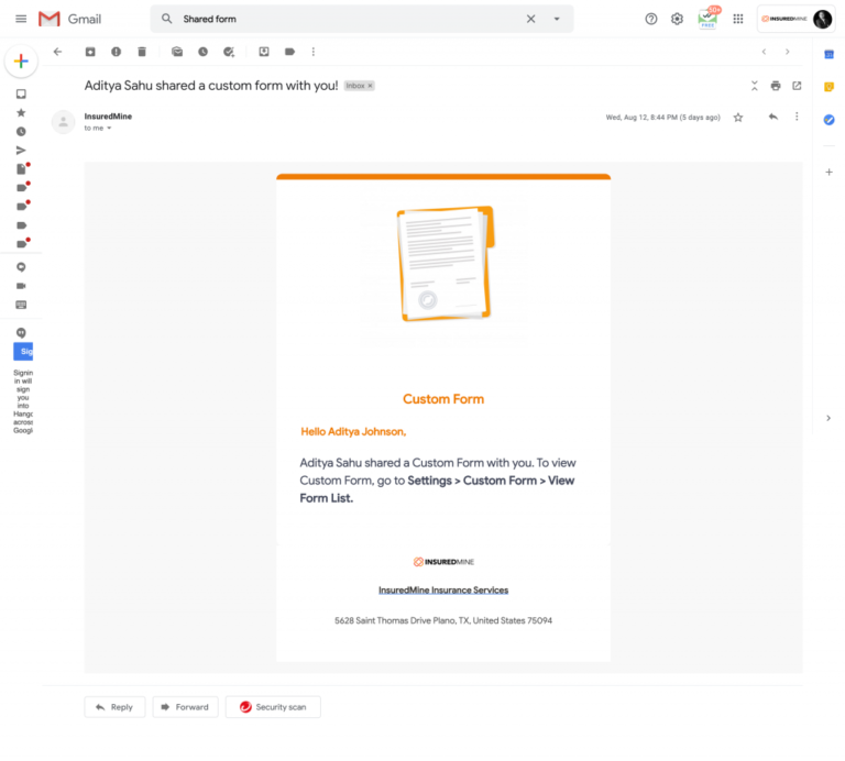 How to Share Form template? - InsuredMine CRM | Optimize and Grow Your ...