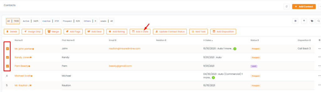 X-Date functionalities throughout the portal - InsuredMine CRM ...