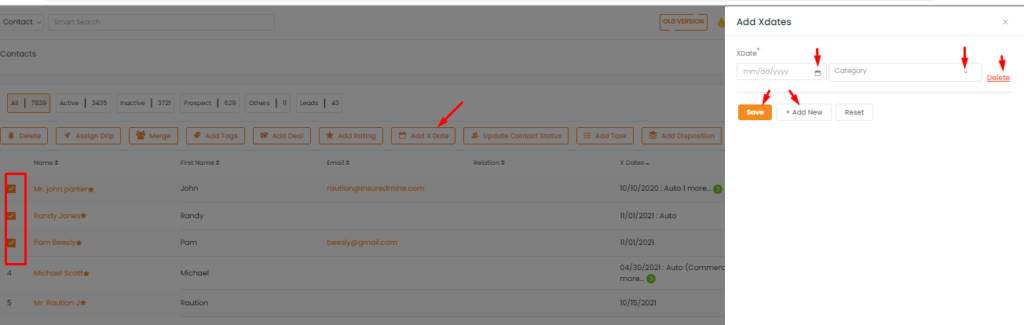 X-Date functionalities throughout the portal - InsuredMine CRM ...