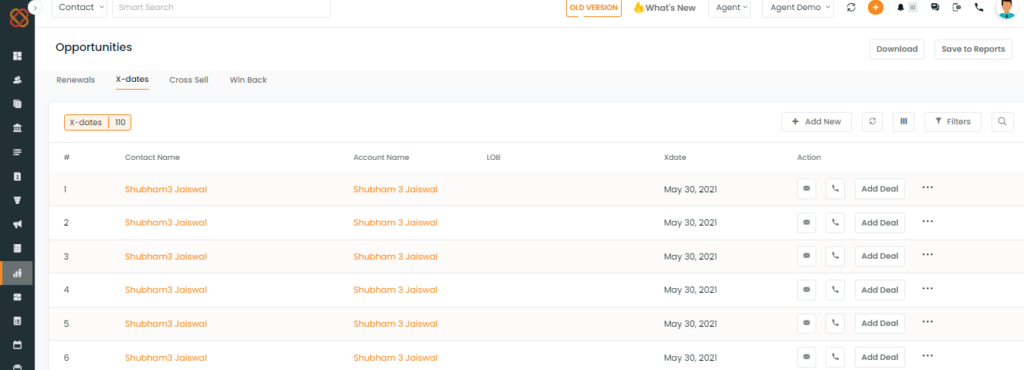 X-Date functionalities throughout the portal - InsuredMine CRM ...