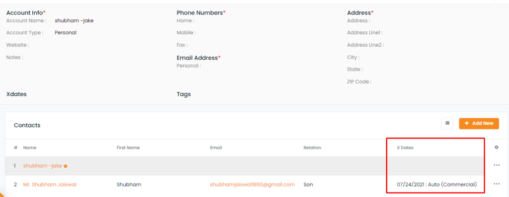 X-Date functionalities throughout the portal - InsuredMine CRM ...