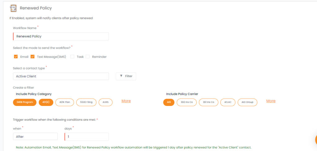 Renewed Policy Workflow Automation - InsuredMine CRM | Optimize and ...