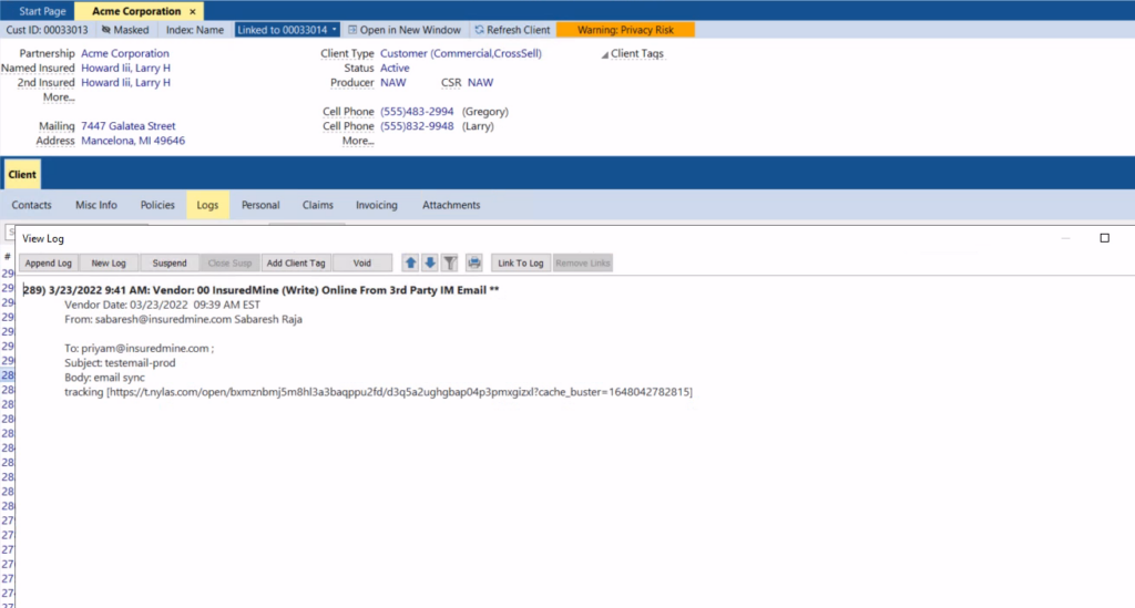 Logs and Attachment sync from InsuredMine to Hawksoft - InsuredMine CRM ...
