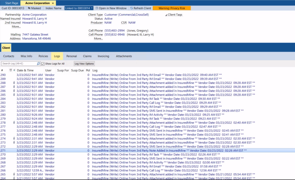Logs and Attachment sync from InsuredMine to Hawksoft - InsuredMine CRM ...