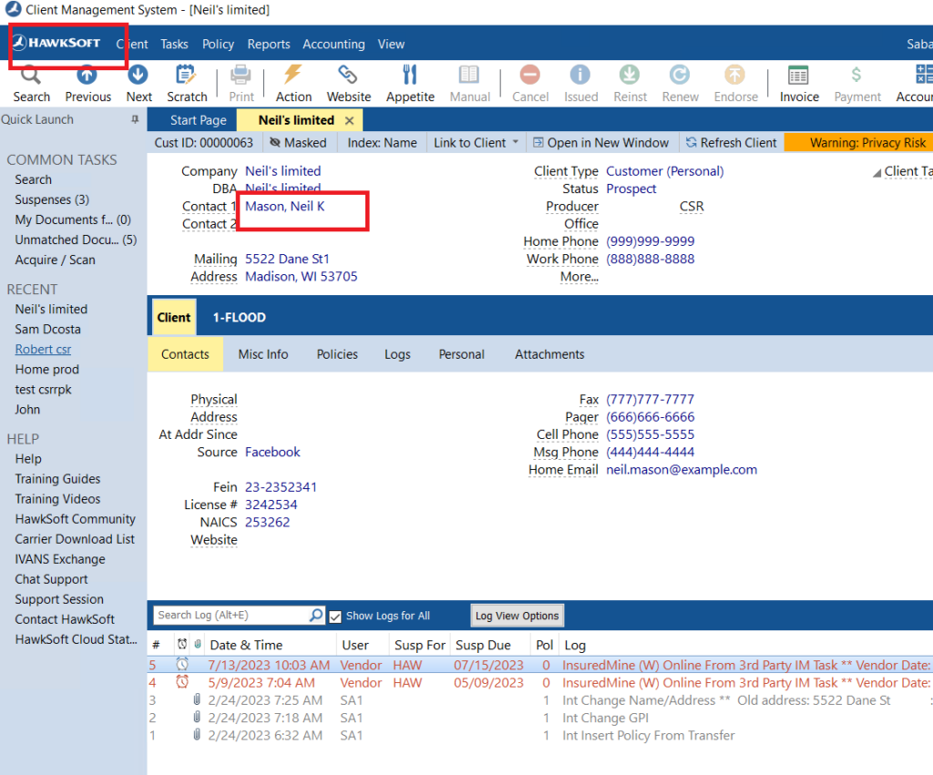 Open in HawkSoft link - InsuredMine CRM | Optimize and Grow Your ...