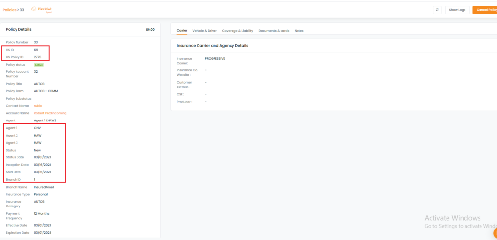 HawkSoft new data point mapping in policy, accounts, and contacts - InsuredMine CRM | Optimize ...