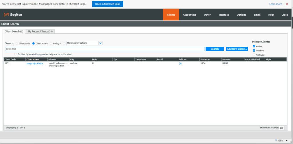 Sync Of Accounts Contacts And Policy From Sagitta To Insuredmine And Vice Versa Insuredmine