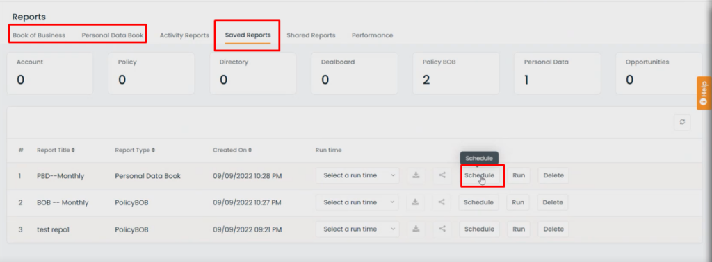 Schedule report - InsuredMine CRM | Optimize and Grow Your Insurance Agency