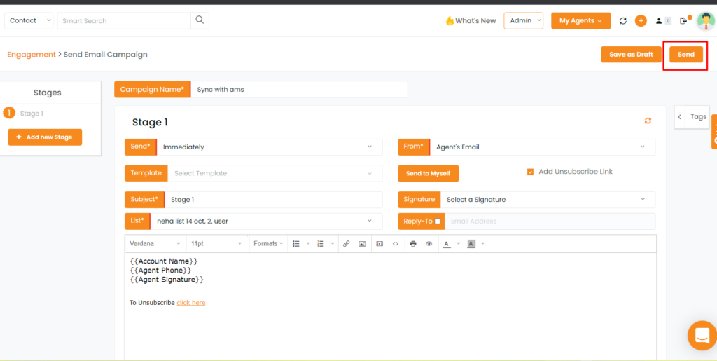 Sync email campaign with AMS360 - InsuredMine CRM | Optimize and Grow ...