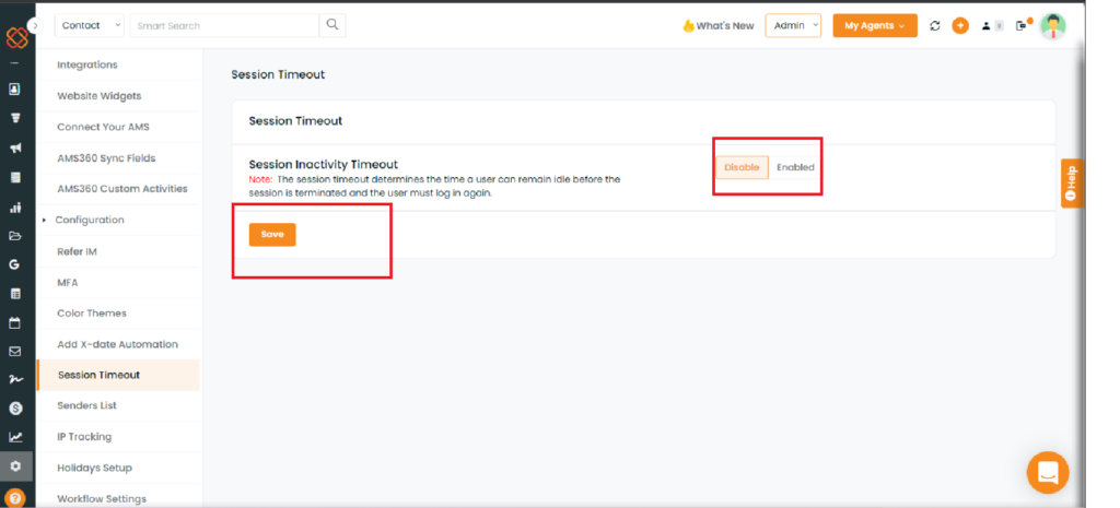 Session Activity Timeout Setting Insuredmine Crm Optimize And Grow