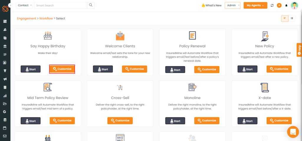 Adding Deal Card Feature to all Engagement Workflows - InsuredMine CRM ...