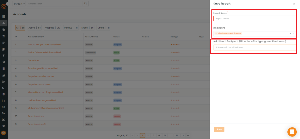 Save and Schedule Account Reports - InsuredMine CRM | Optimize and Grow ...