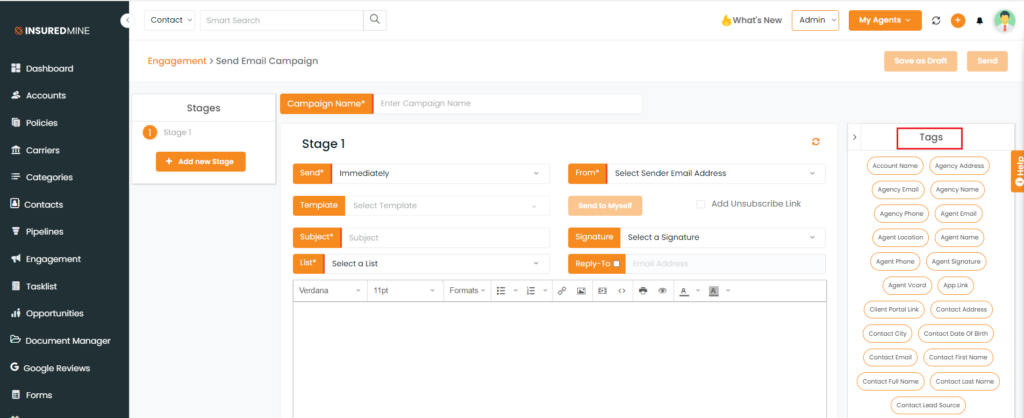 Custom fields as automation Tag - InsuredMine CRM | Optimize and Grow ...