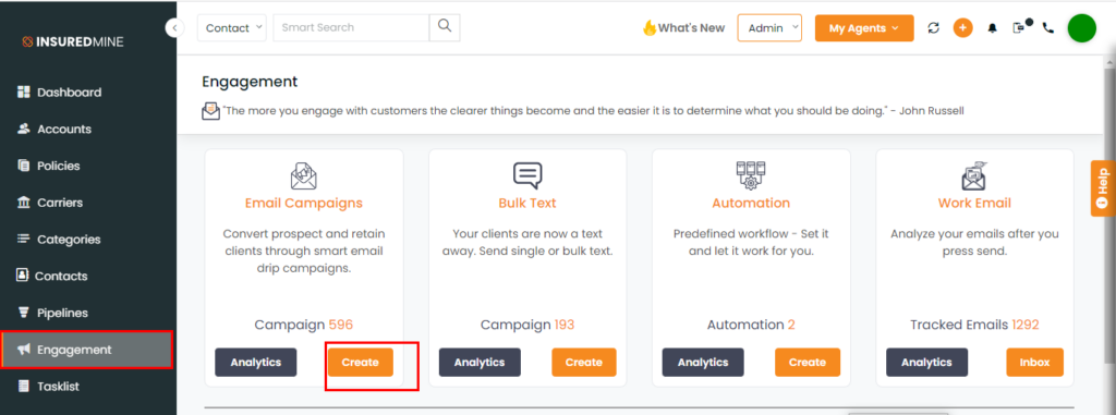 CSR handling for Nowcerts in an Email campaign - InsuredMine CRM ...