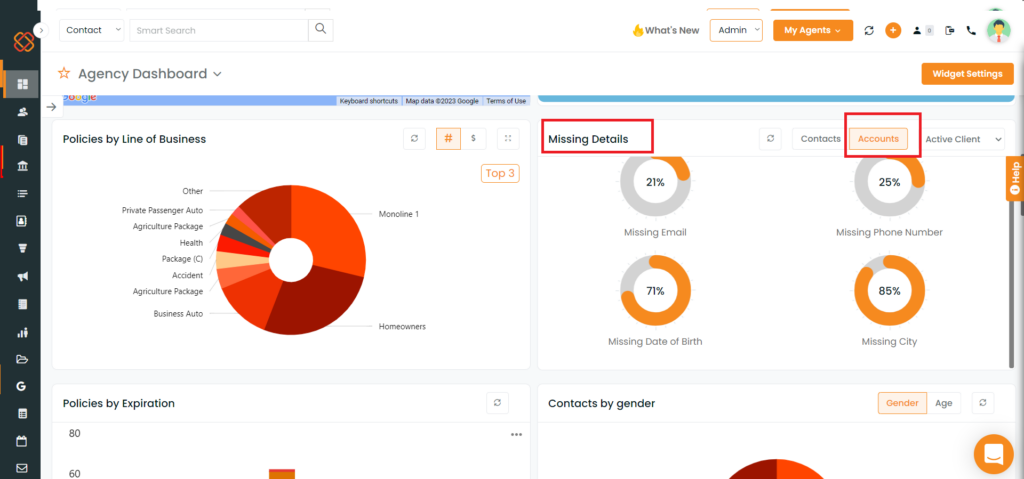 Missing details for accounts - InsuredMine CRM | Optimize and Grow Your ...