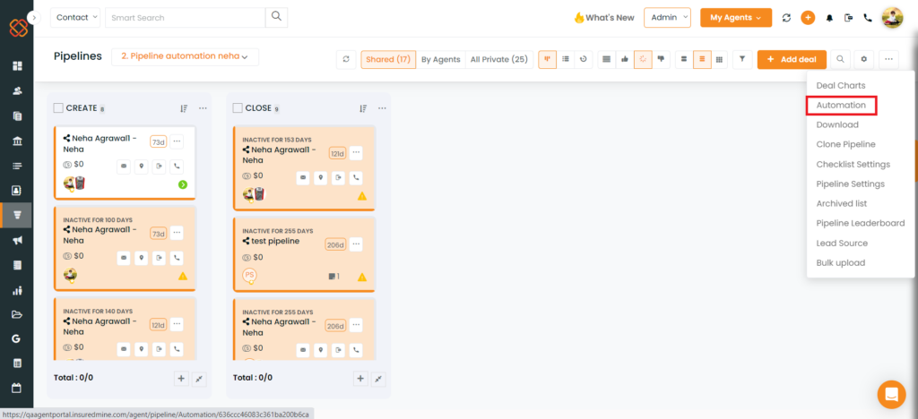 Multiple Agents Assignment In Pipeline Automation Stages Insuredmine Crm Optimize And Grow